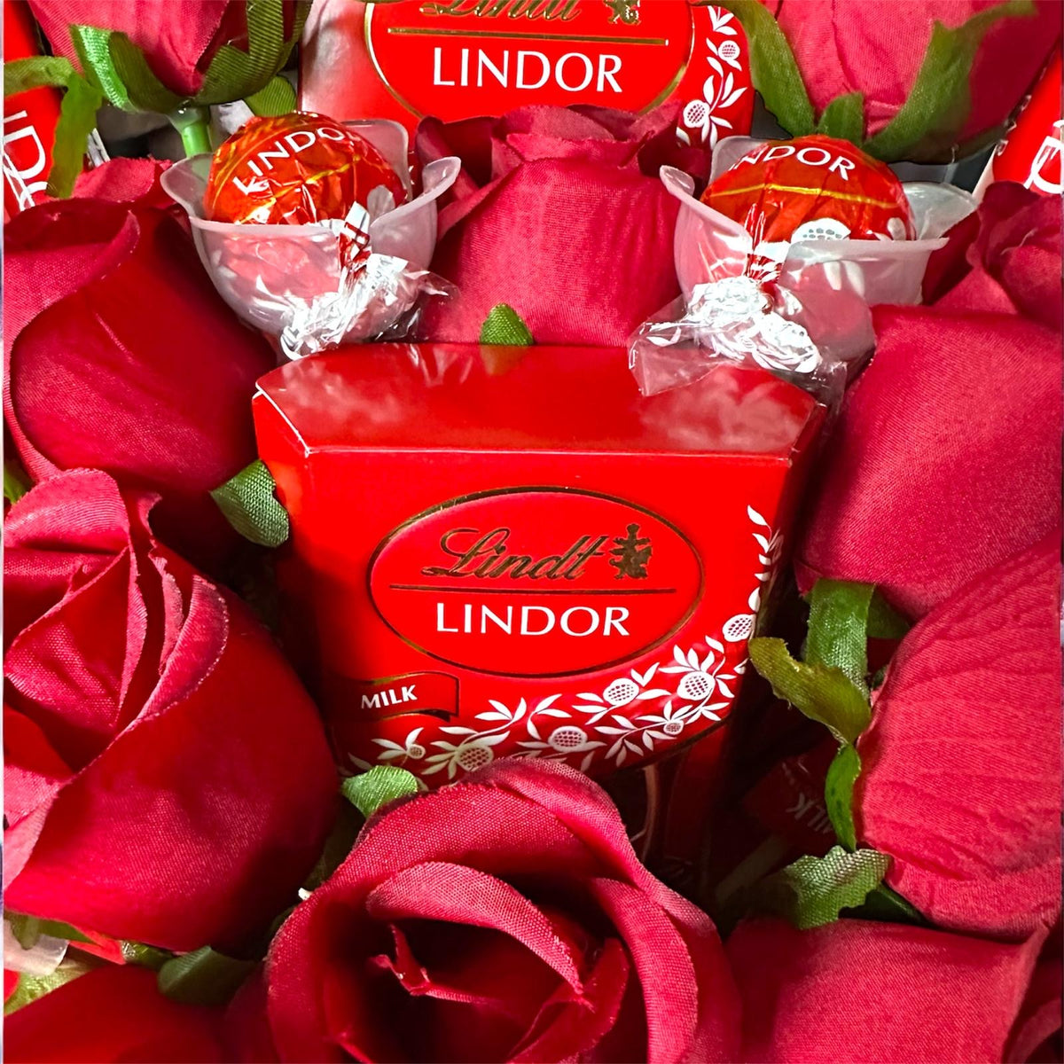 Lindt Chocolate and Flower Bouquet – All Celebration Gifts