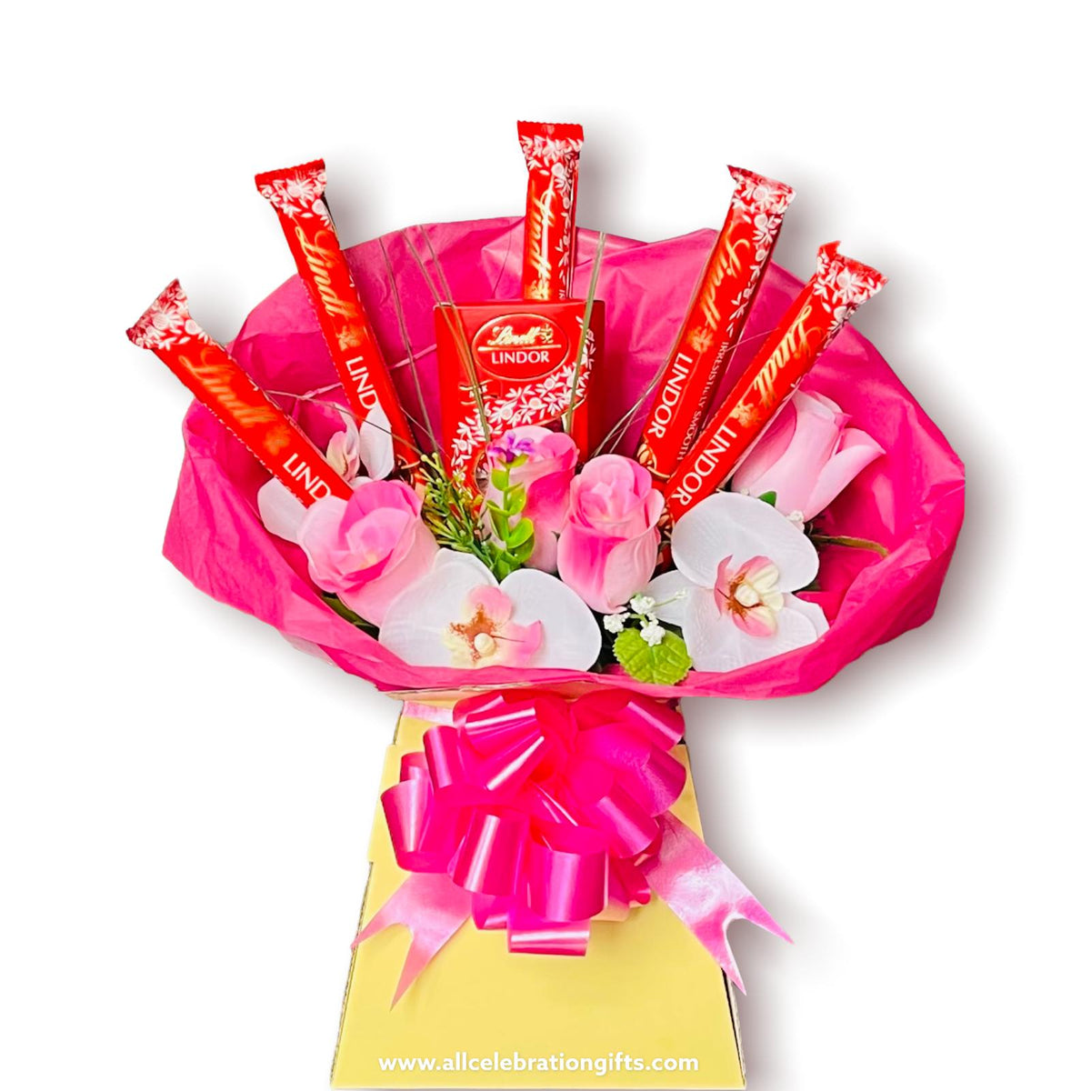 Lindor Chocolate & Flower Bouquet – All Celebration Gifts